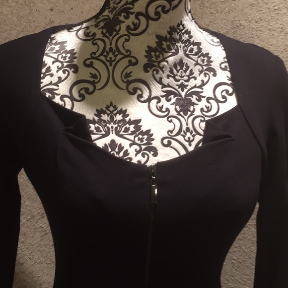 Cache | Dresses | Cache Long Sleeve Full Front Zipper Dress | Poshmark